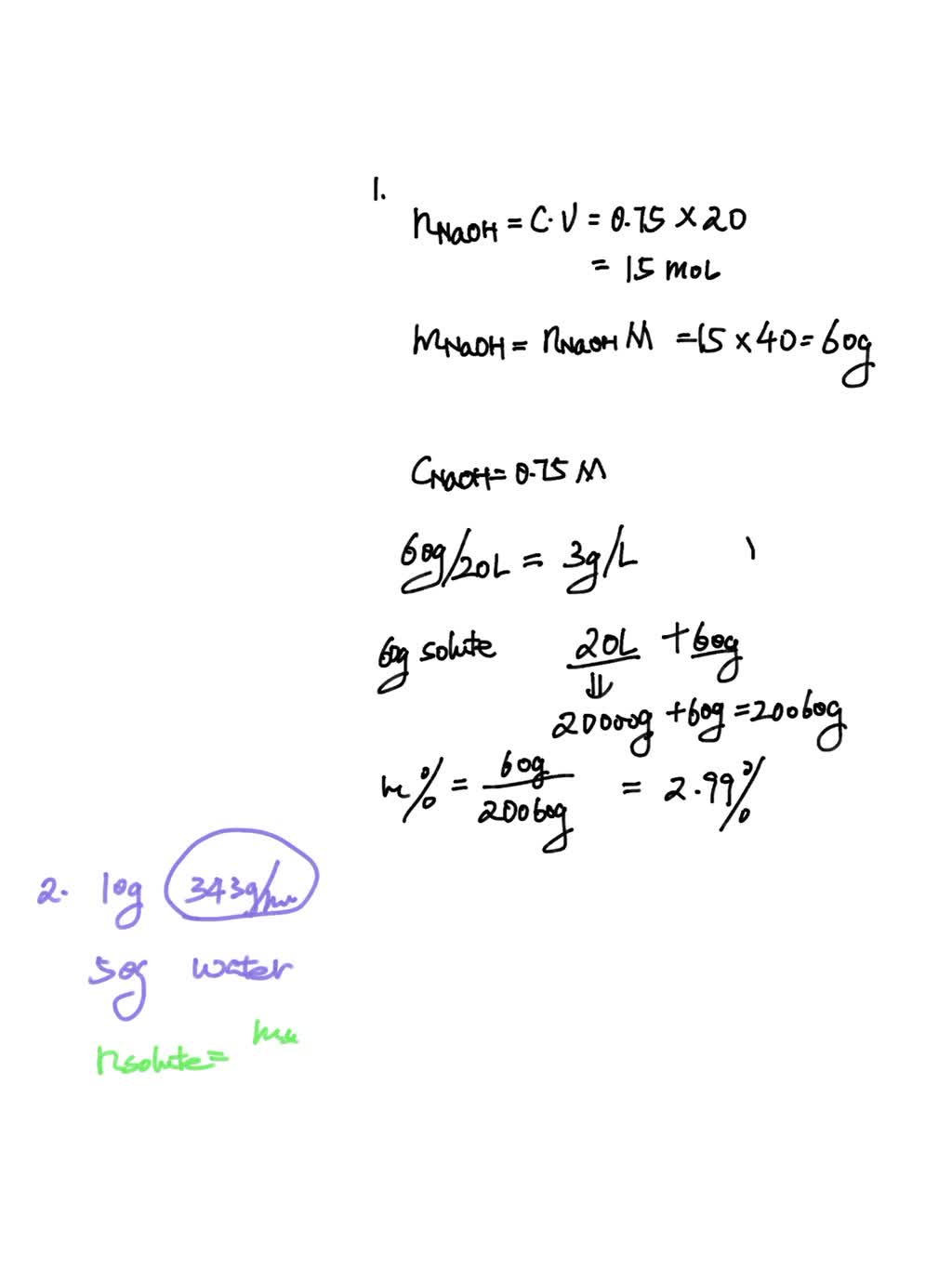 SOLVED: 'Q1. 20 g of NaCl is dissolved in 250 g of water: Calculate ...
