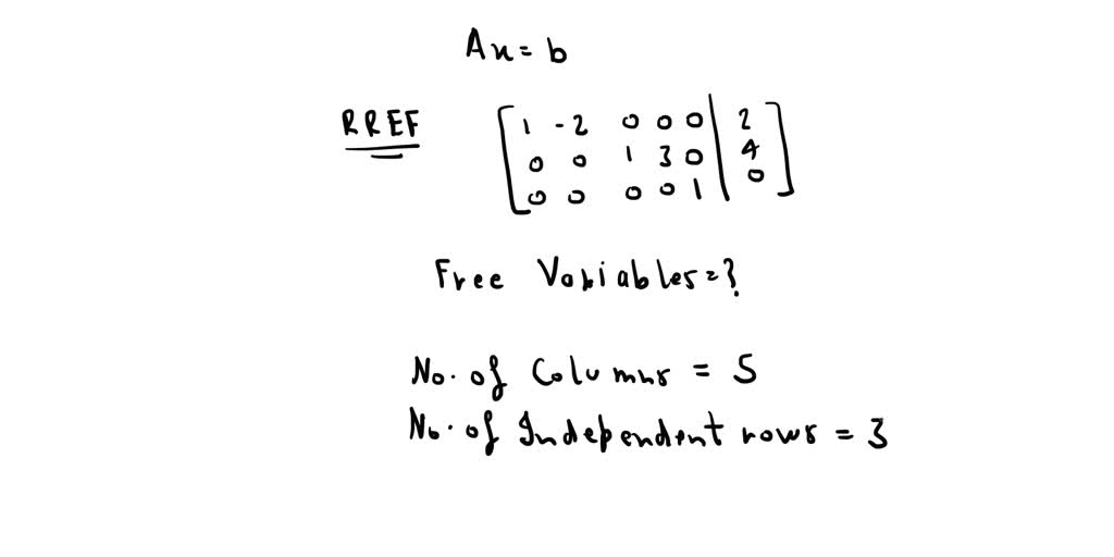 SOLVED: Reduced staircase shape of augmented matrix (extended ...