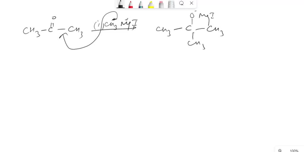 SOLVED: What happens when propanone is treated with methylmagnesium ...