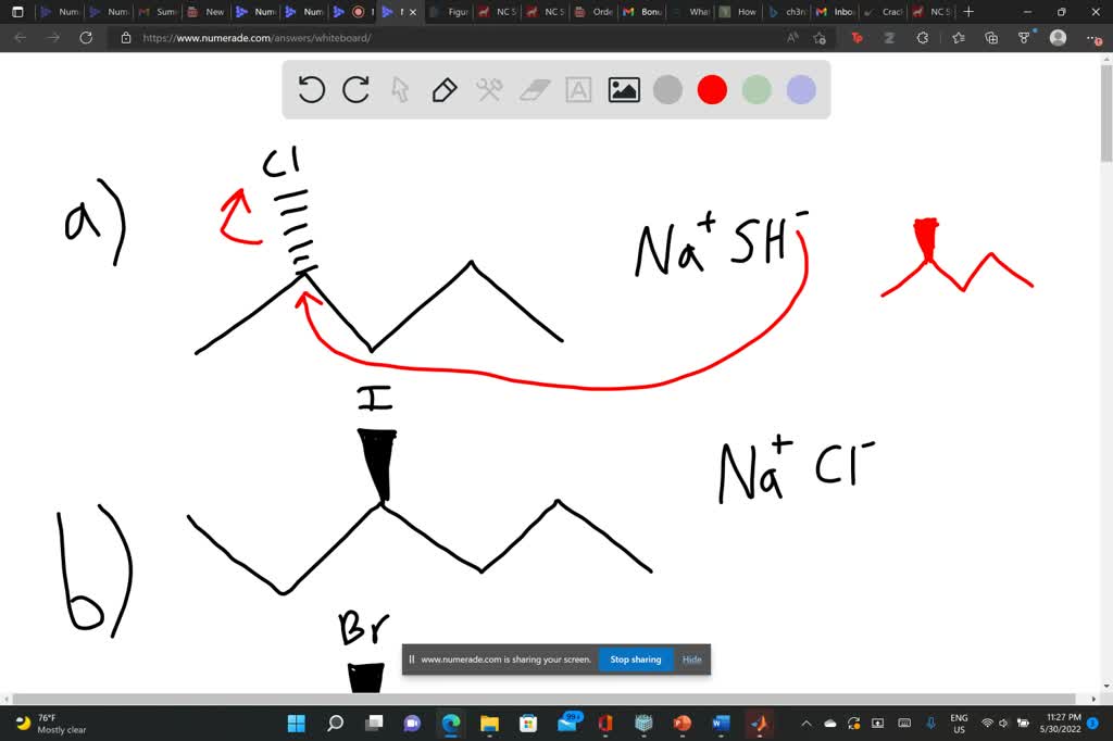 SOLVED: For the substitution reaction shown below, assume a stepwise process is taking place and ...