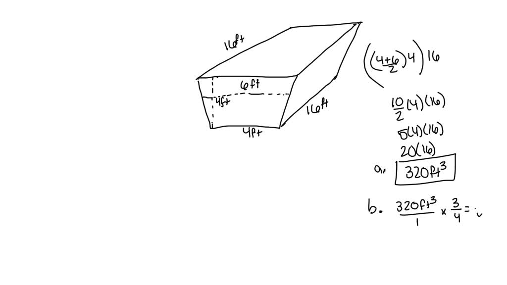 SOLVED: A trough has trapezoidal ends which lie in parallel planes. The ...