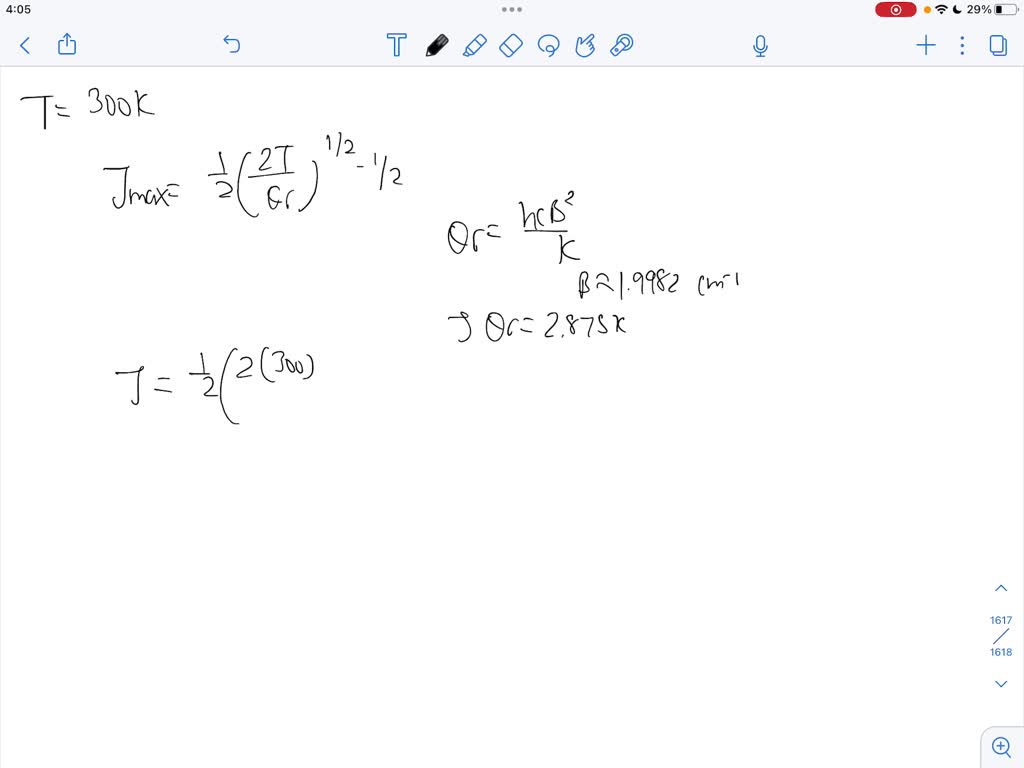 SOLVED: 6-13. What is the most probable value of the rotational quantum ...