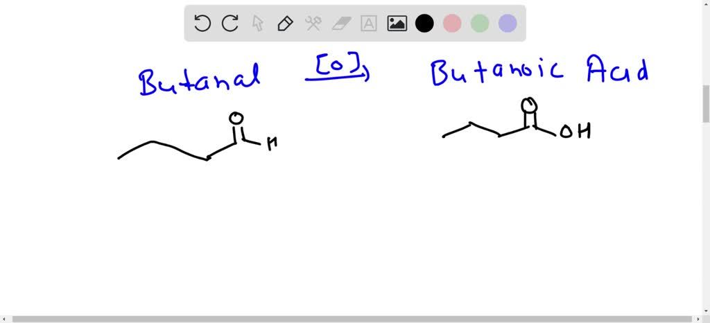 SOLVED: What is the product of mild oxidation of butanal? A) butane B ...