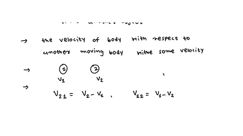 Solved Define Relative Velocity Of On Object With Respect To Another 2439