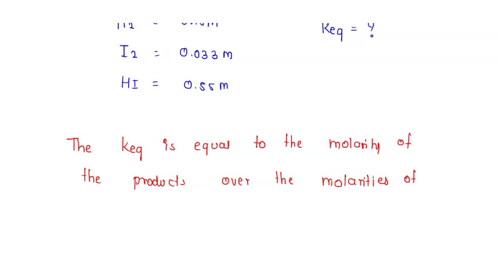 Solved Calculate The Value Of Equilibrium Constant Keq For The