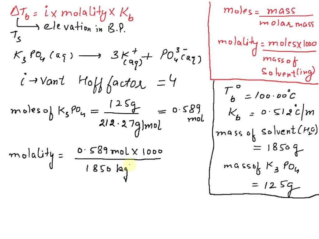 SOLVED: Calculate the boiling point of a solution that contains 125 ...