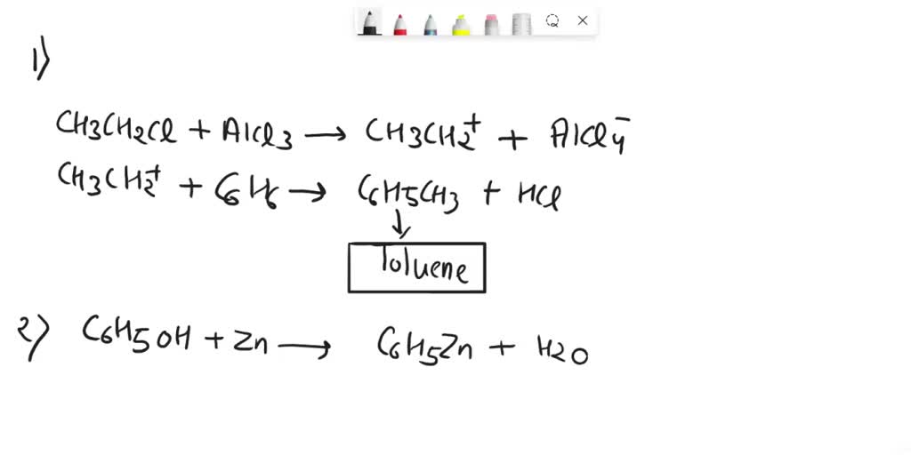 SOLVED: A benzene ring reacts with these reagents in order: 1) Cl2, AlCl3 2) Mg 3) CH3CH2CHO 4 ...