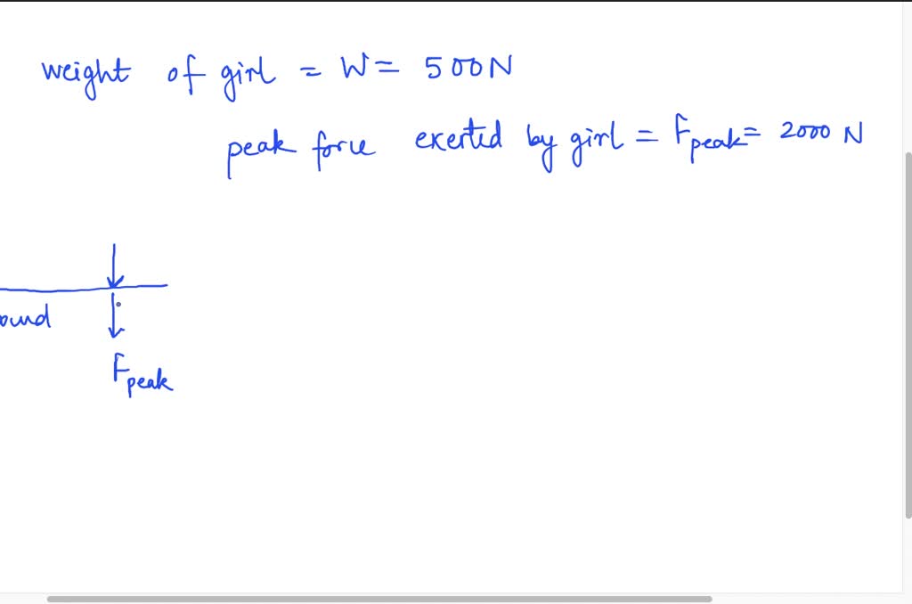 SOLVED: When landing from a jump, Wilma (who weighs 500 Newtons) exerts ...