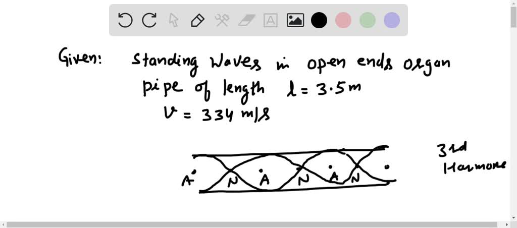 SOLVED: Consider standing waves in a pipe of length L = 3.5 m containing a column of air. The ...
