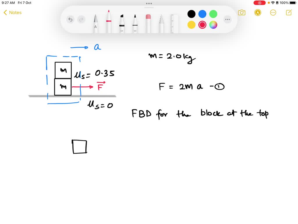 SOLVED: Two identical 2.0 kg blocks are stacked as shown in Figure P 5.79 . The bottom block is ...