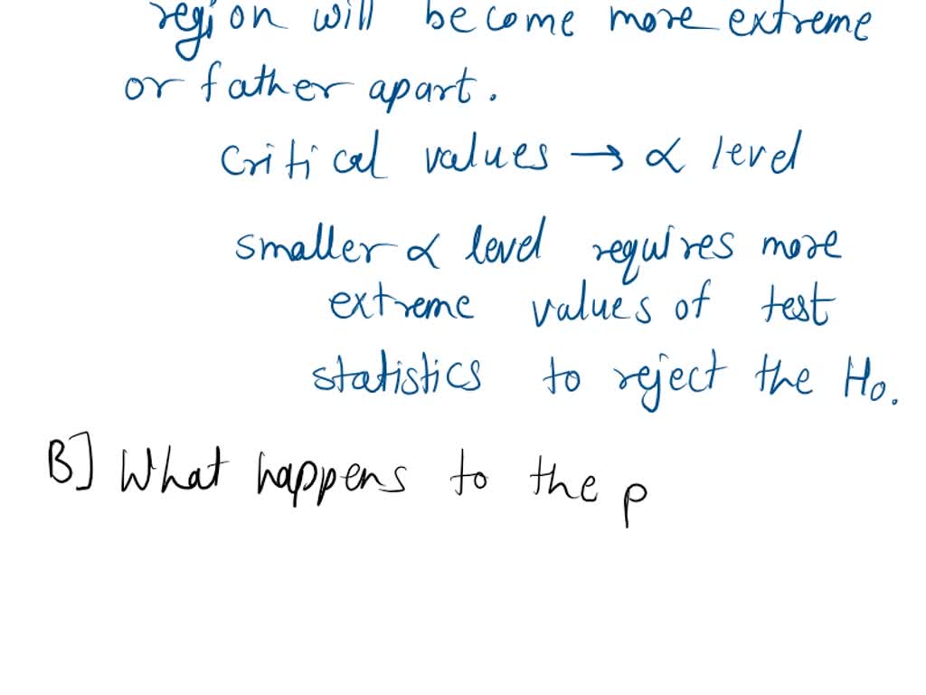 SOLVED: 1. If you change your alpha level from =.05 to =.01, a. What happens to the boundary or ...