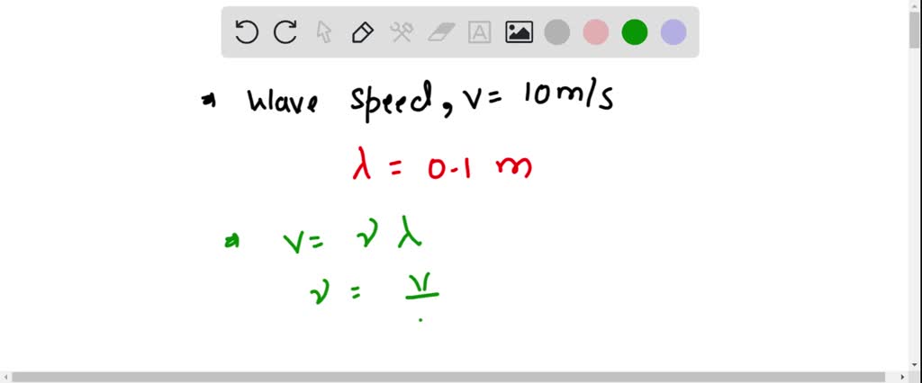 SOLVED: 3. A wave travels at 10.0 m/s. If the wavelength is .10m, what ...