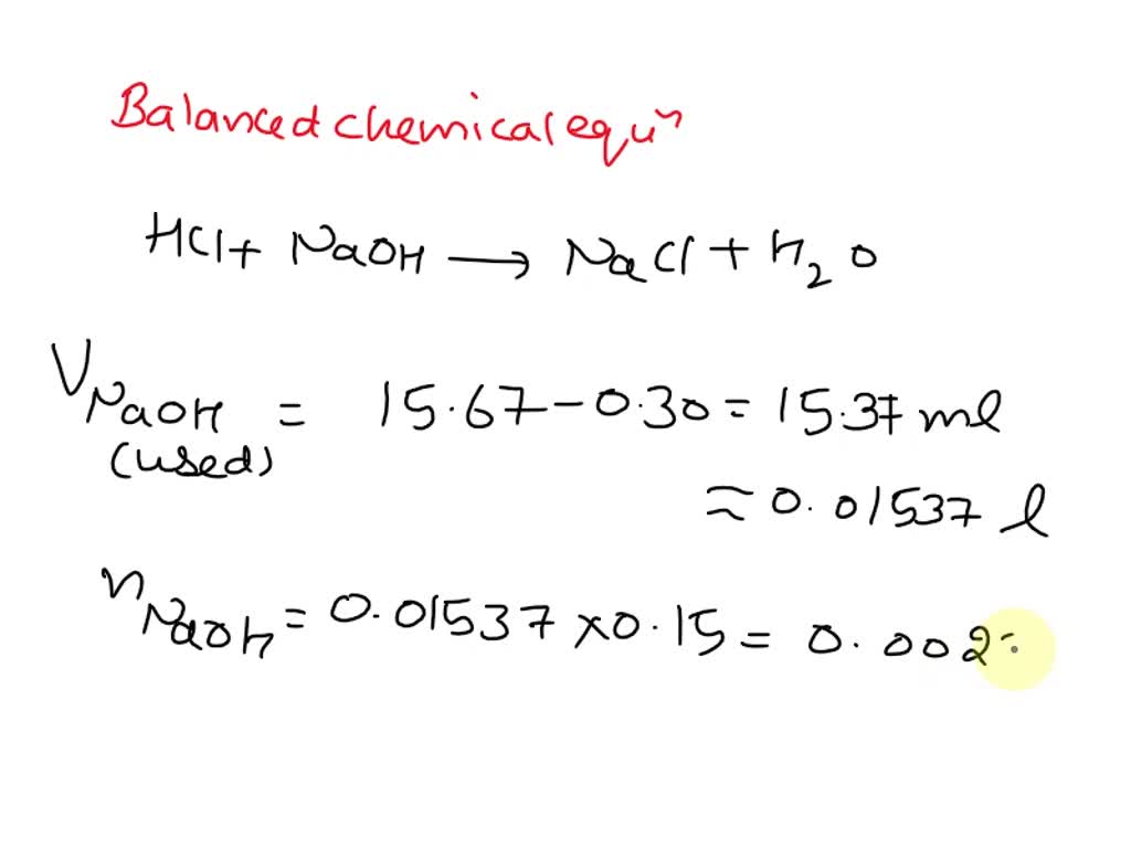 SOLVED: A student performed an acid-base titration to determine the unknown molarity of HCl. The ...