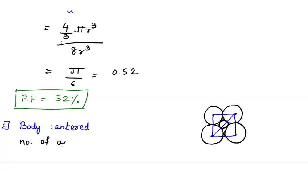 The packing ratio is defined as the fraction of the total volume of the ...