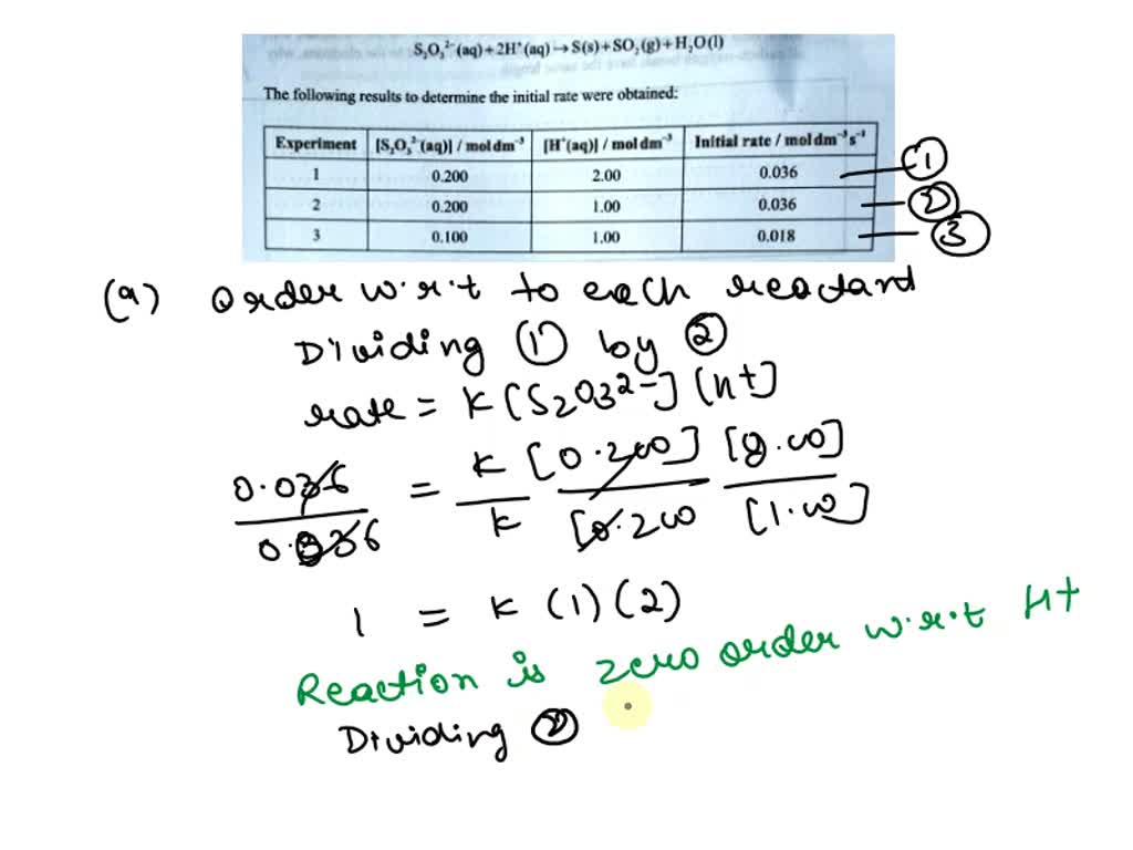 SOLVED: Sodium thiosulfate solution; Na2S2O3(aq), and hydrochloric acid ...