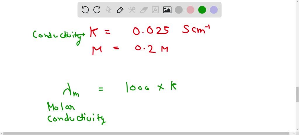 SOLVED: the specific conductivity of 0.15 molar NaOH solution is 0.48 S ...