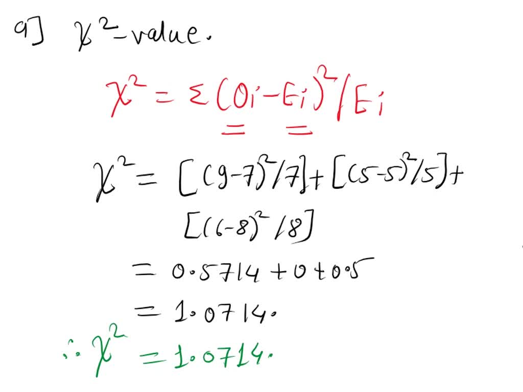 SOLVED: a. Use the following data to calculate the Chi-squared value: b ...