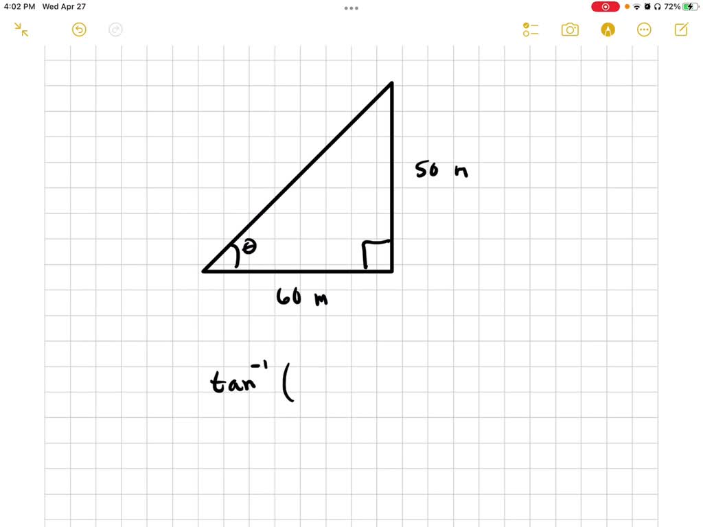 SOLVED: a tree 50m tall casts shadow 60m long .find the angle of ...
