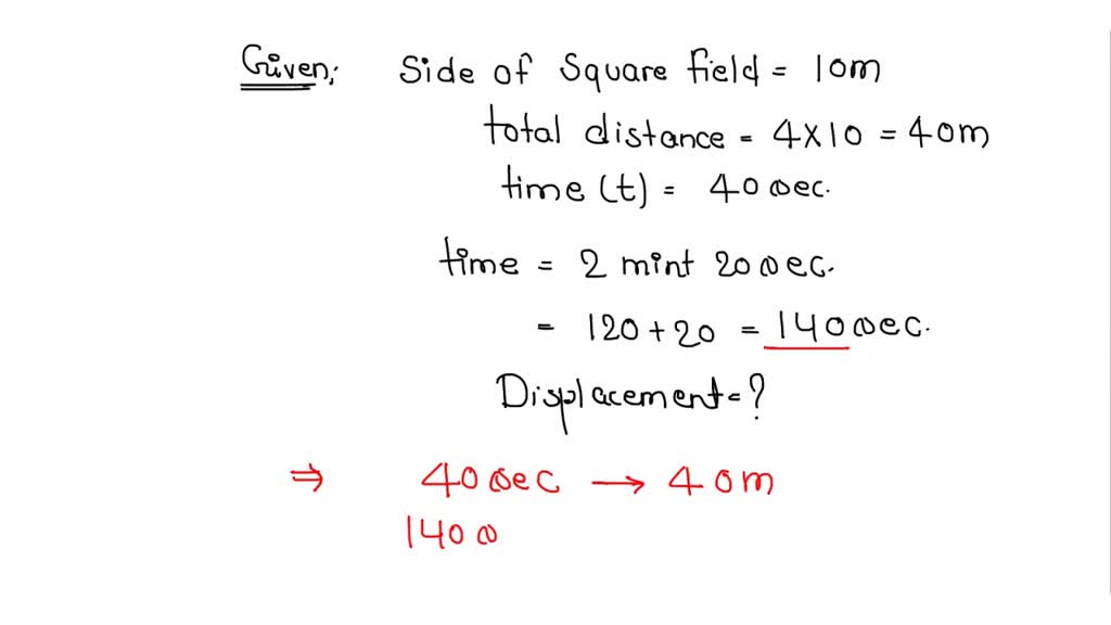 SOLVED: A farmer moves along the boundary of a square field of side 10m ...
