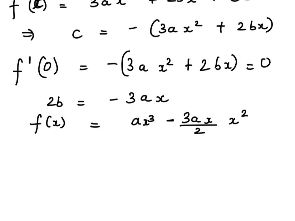 SOLVED: Find a cubic polynomial f(x) = ax3 + bx2 + cx + d to model the ...