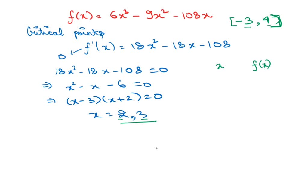 SOLVED: Find the absolute maximum and absolute minimum values of f on the given interval. f(x ...