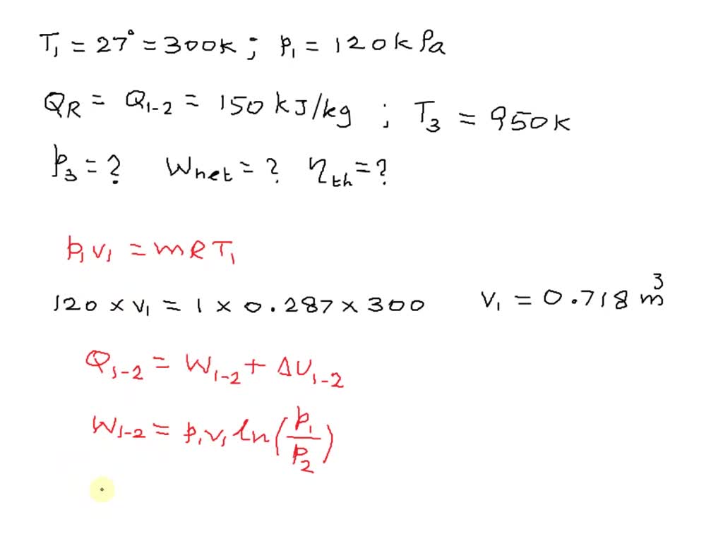 SOLVED: Consider an ideal Ericsson cycle with air as the working fluid executed in a steady-flow ...