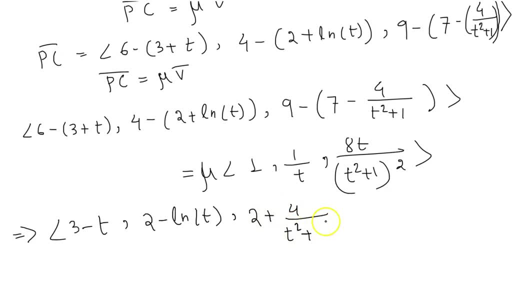 SOLVED: The position function of the spaceship is r(t) = (5t)i + (4ln(t))j + (7-7+1)k, and the ...