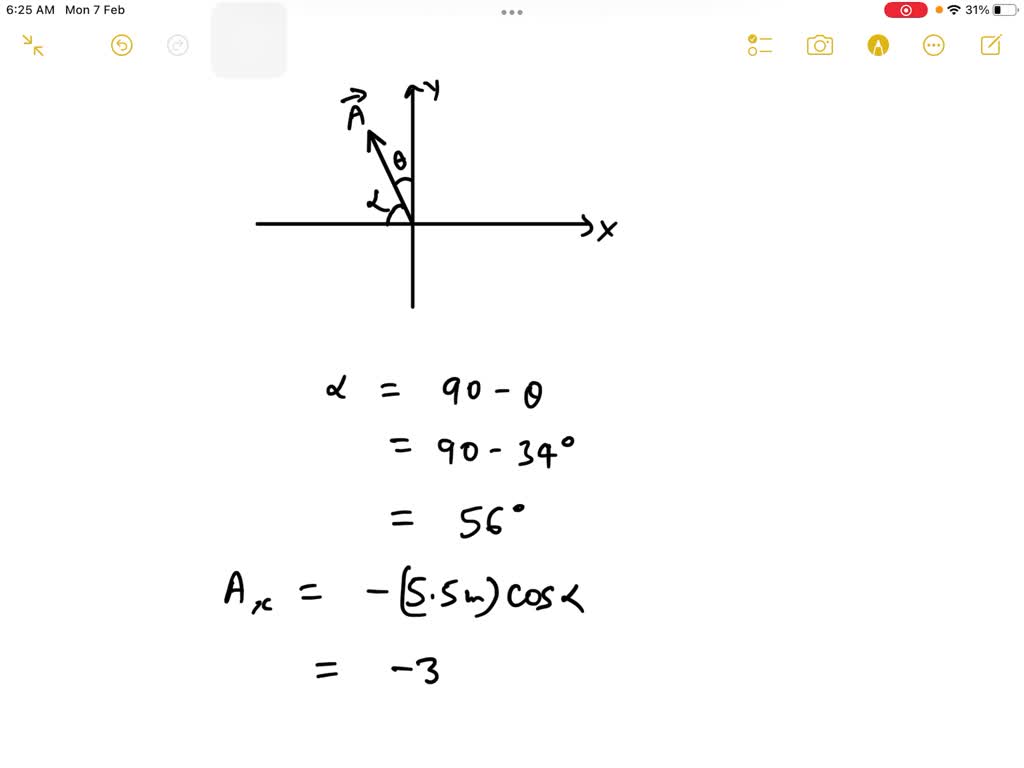 SOLVED: 'The magnitude of A is 5.5 m, and this vector lies in the ...