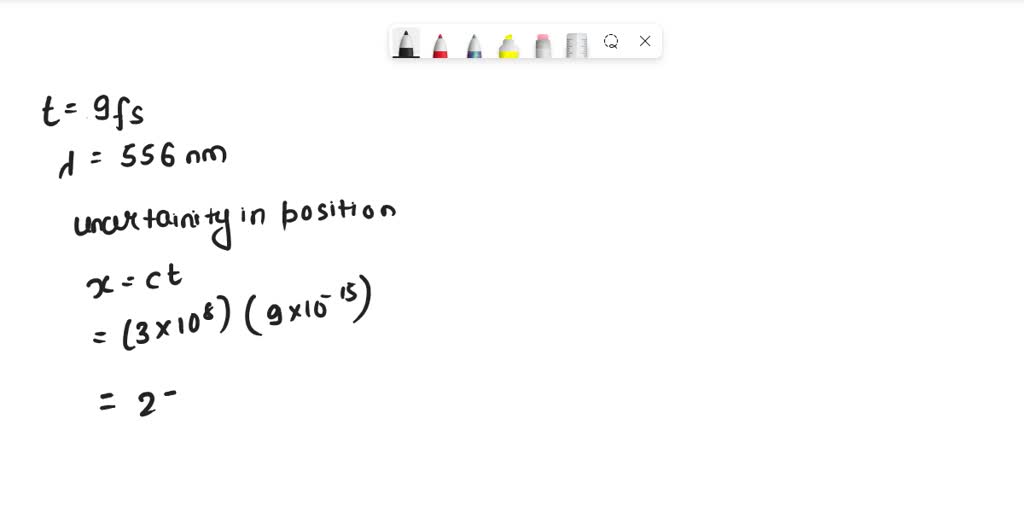 SOLVED: An ultrashort pulse has a duration of 9.00 fs and produces light at a wavelength of 556 ...