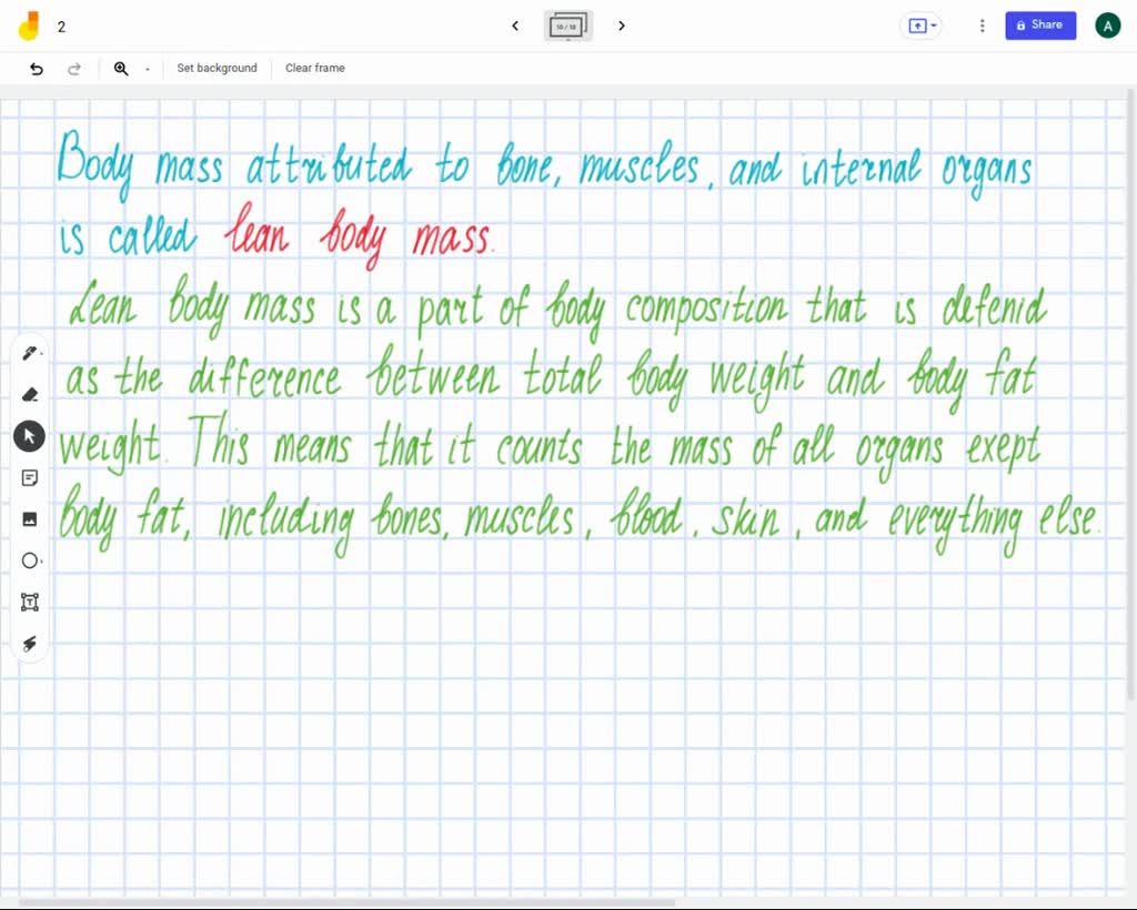 SOLVED: The relative amounts of muscle, fat, bone, and other vital ...