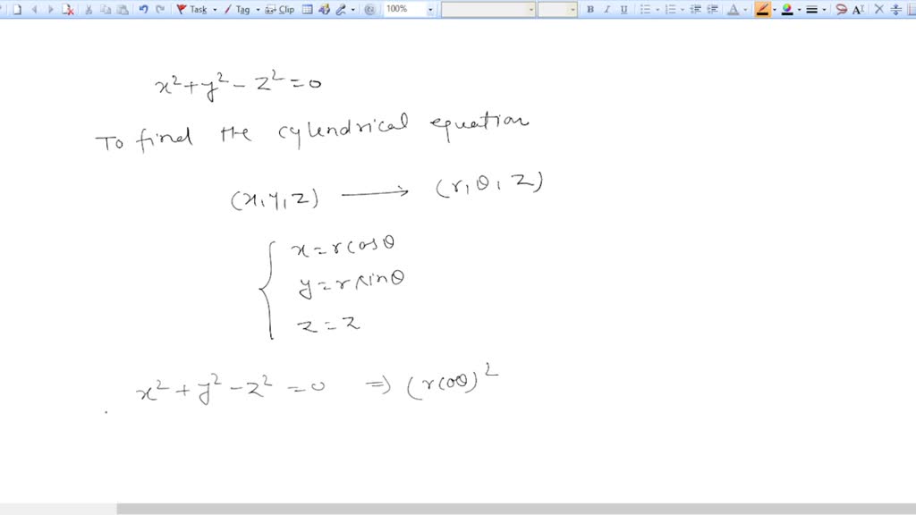 SOLVED: 'Find an equation in cylindrical coordinates for the surface ...
