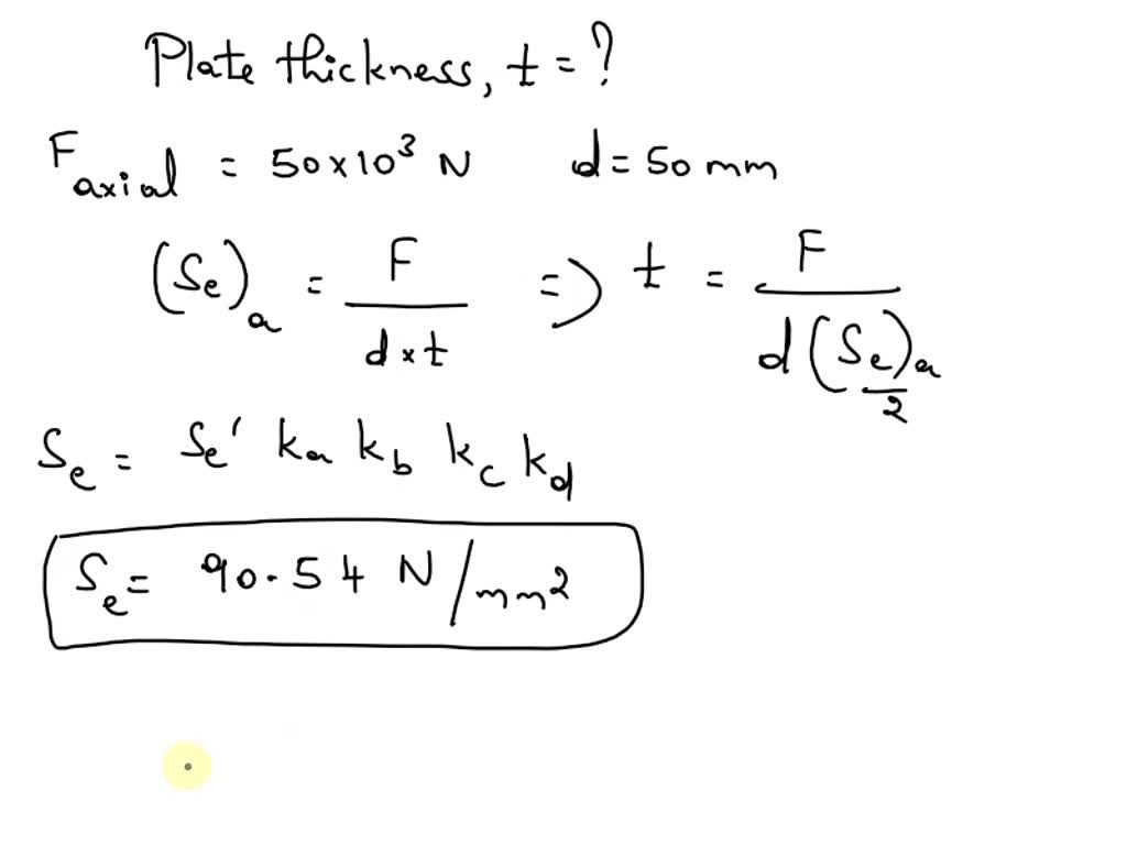 SOLVED: Plate made of steel 20C8 (Sut 440 N/mm^2) in hot rolled and ...