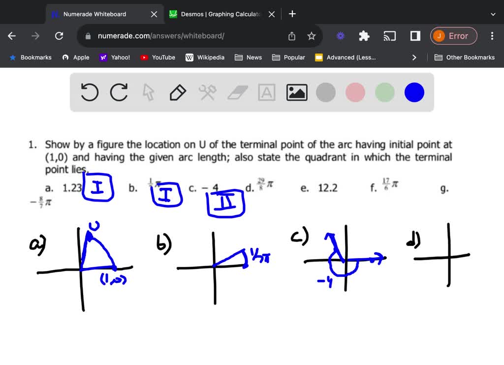 SOLVED: Show by figure the location on U of the terminal point of the ...