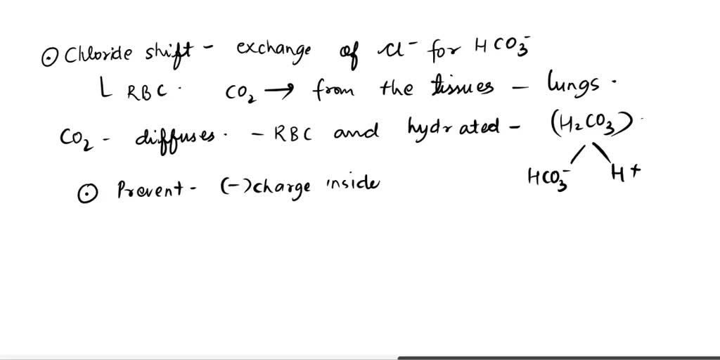 SOLVED: The chloride shift refers to the Select one: a. exchange of ...