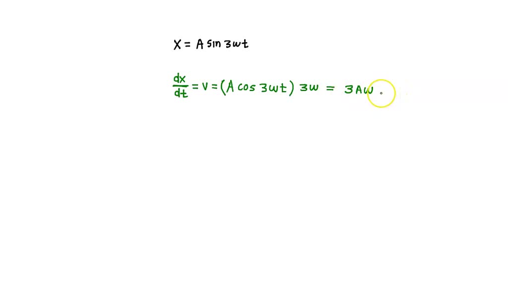 SOLVED: The motion of a particle is given by x = A sin(Ï‰t). (a) Enter an expression for the ...