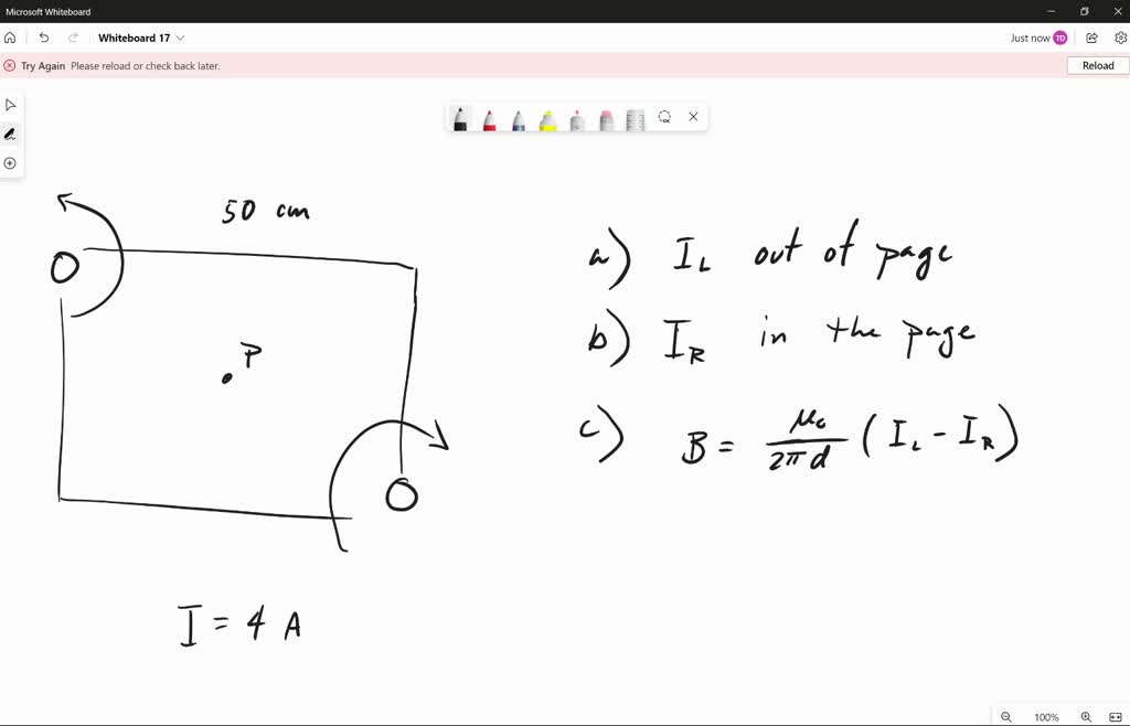 SOLVED: [04] Two long and parallel conductors carrying equal currents of [ = 40A are placed at ...