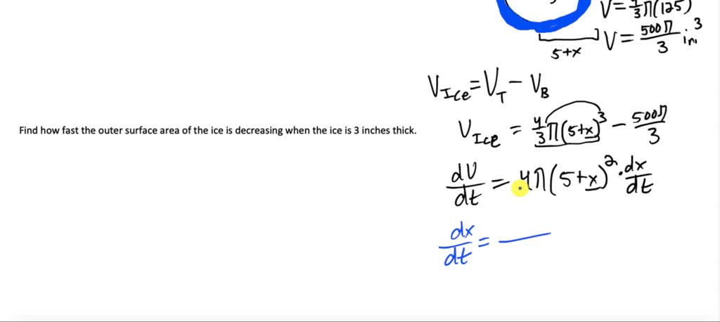 A spherical iron ball 10 in. in diameter is coated with a layer of ice ...