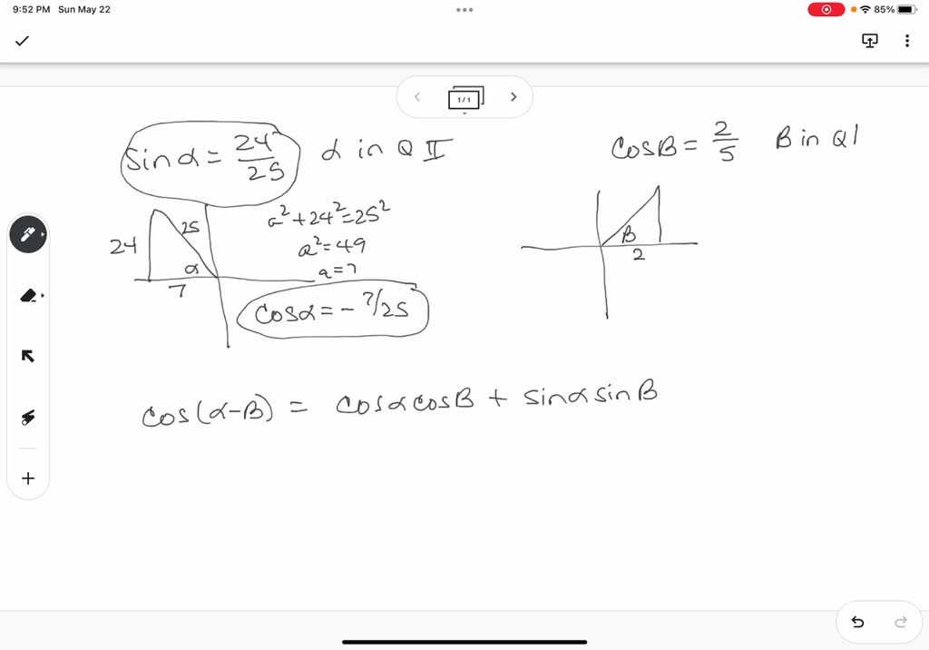 SOLVED: cos(α)=8/17 and α is in quadrant I and sin(β)=4/5 and β is in ...