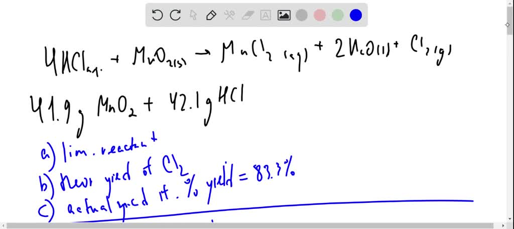 SOLVED:Chlorine gas can be prepared in the laboratory hy the reaction ...