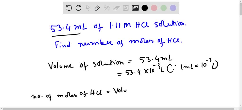 SOLVED: The formula to calculate the number of moles is given by: moles = Molarity x Volume (in ...