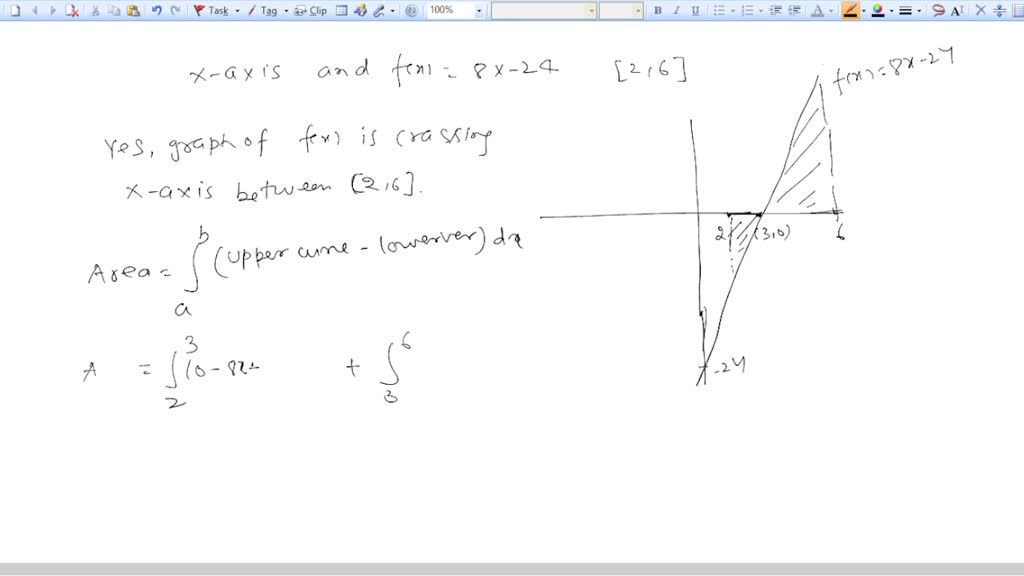 SOLVED: Use the definite integral to find the area between the x-axis ...