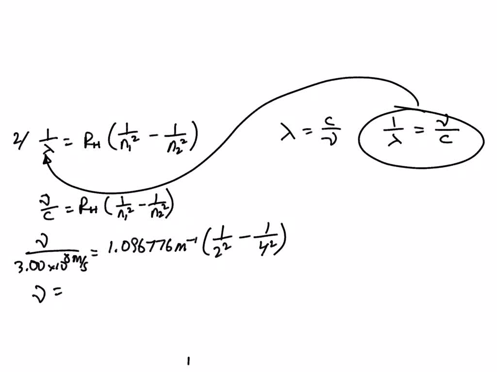 SOLVED: 2- Use the Rydberg equation to calculate the frequency of a ...