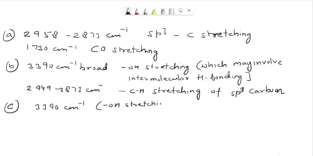 SOLVED: Infrared spectra analysis (2 point total) Label important ...