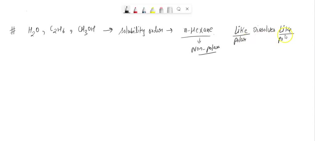 SOLVED: Rank these compounds by their expected solubility in hexane ...
