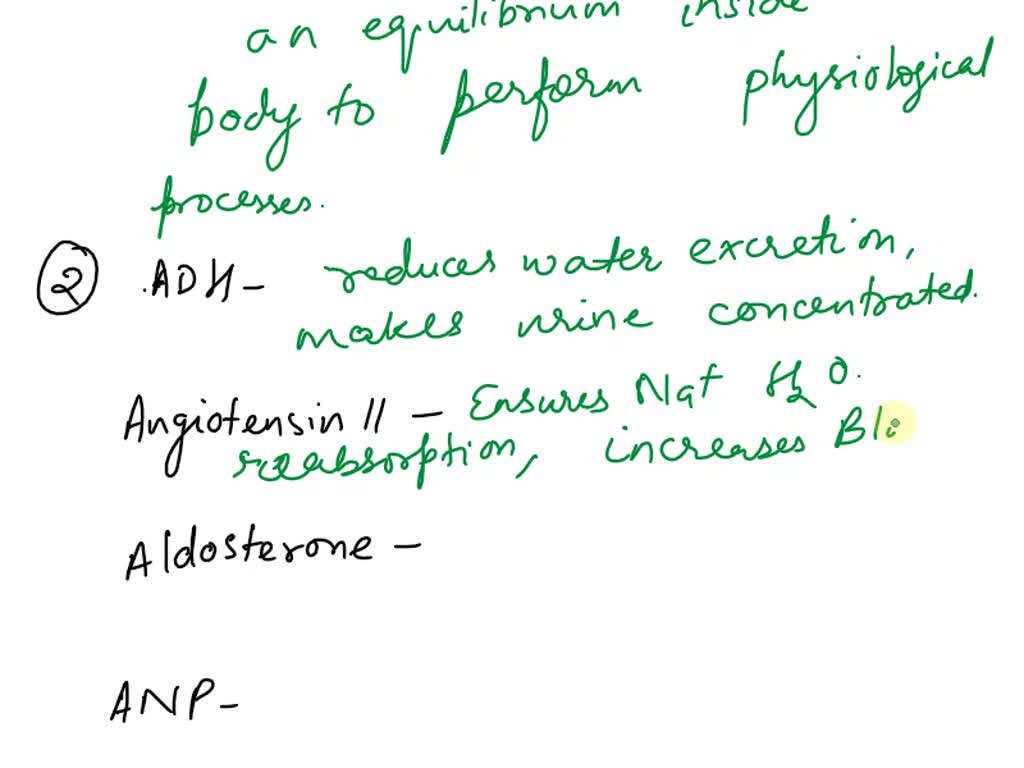 SOLVED: 1. Explain the mechanism of regulation of fluid intake using ...