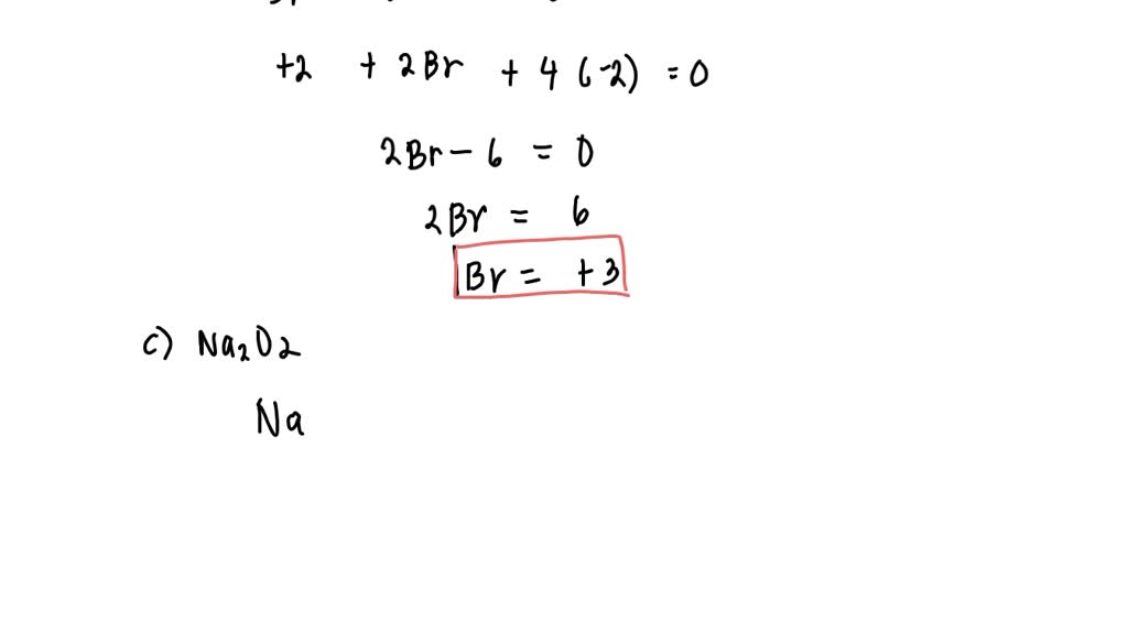 Solved Determine The Oxidation Number Of Each Of The Elements That Are Underlined Show How You