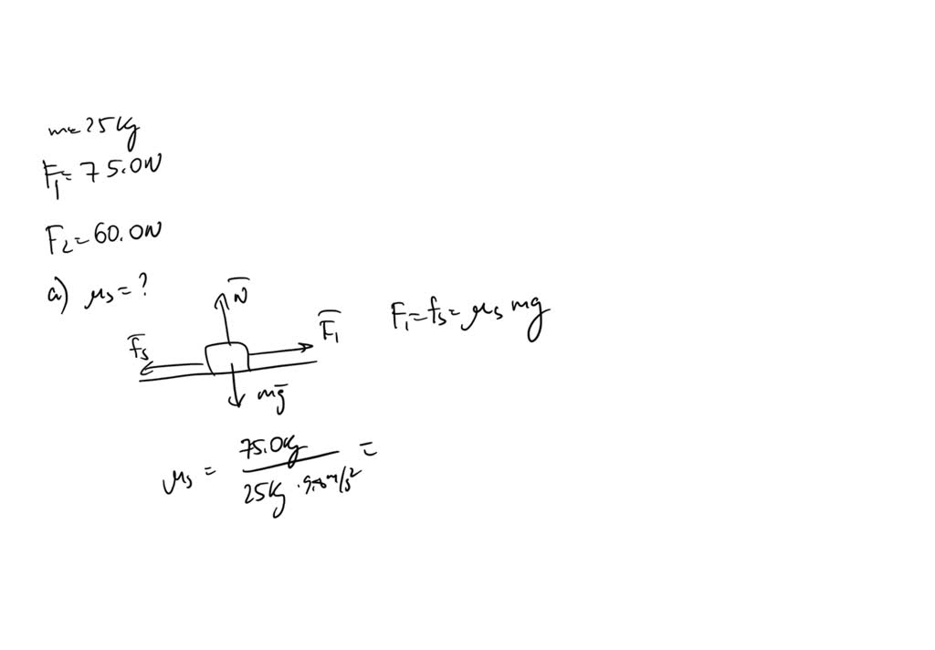 SOLVED: A 25-kg block is initially at rest on a horizontal surface, and a horizontal force of 75 ...