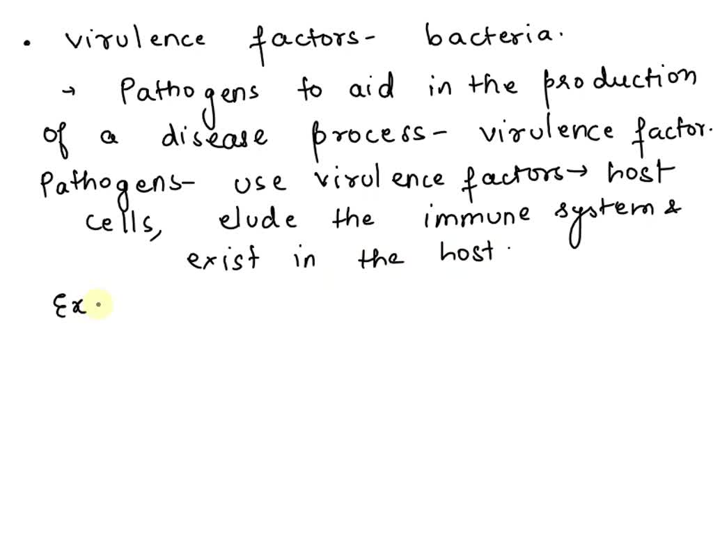 SOLVED: Which of the following are examples of virulence factors (things that make them ...