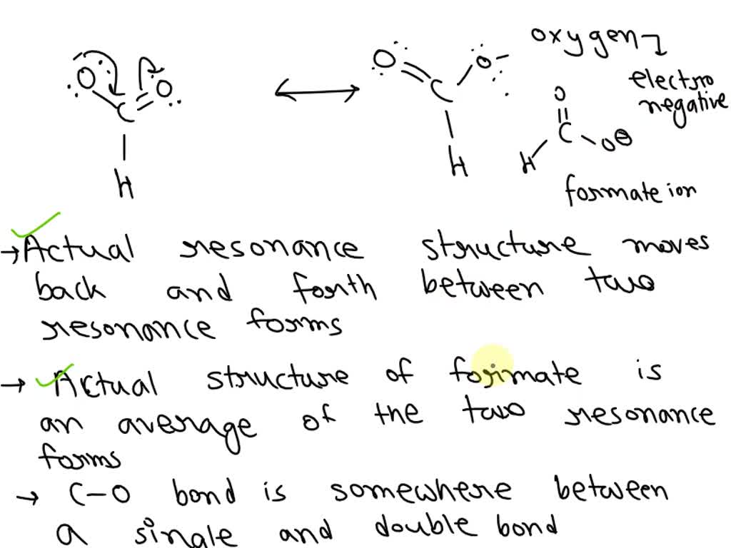 SOLVED: Consider the resonance structures of formate. Select the true statements about the ...