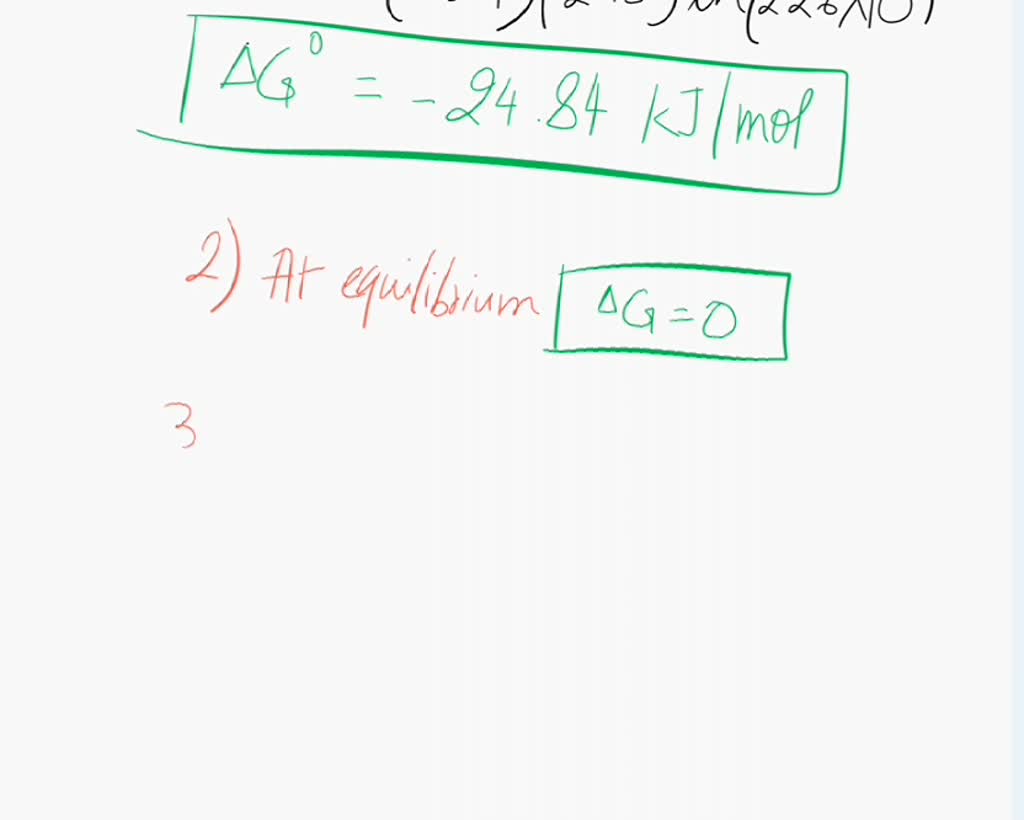 SOLVED: Consider the following reaction: CH3OH(g)⇌CO(g)+2H2(g) Calculate ΔG for this reaction at ...